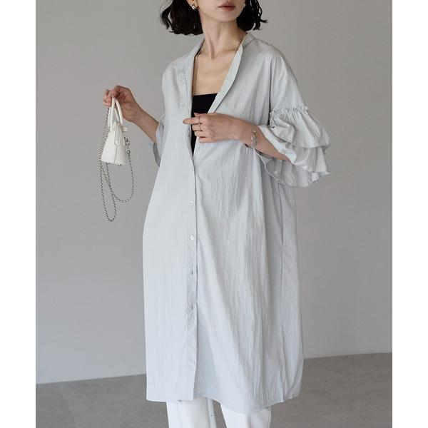 『タイムセール実施中』ZOZO問い合わせ番号:95909889ショップ:Bonjour Sagan，ボンジュールサガンブランド:each，イーチ，Bonjour Sagan，ボンジュールサガン商品名:スタンドカラーフリルスリーブチュニックカ...