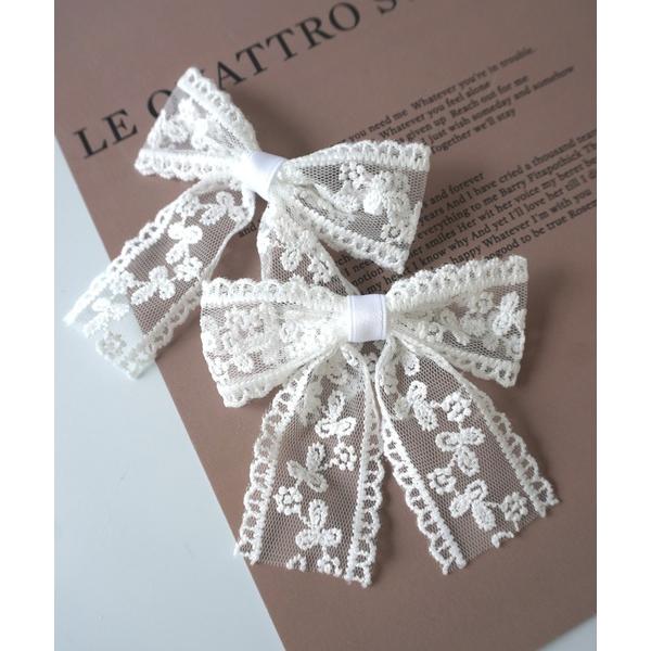 『タイムセール実施中』ZOZO問い合わせ番号:95910317ショップ:RiNc，リンクブランド:ammy.，エイミードット商品名:【 ammy. / エイミードット 】 レース リボン ヘアクリップ 《 2個セット 》カテゴリ:ヘアアクセ...