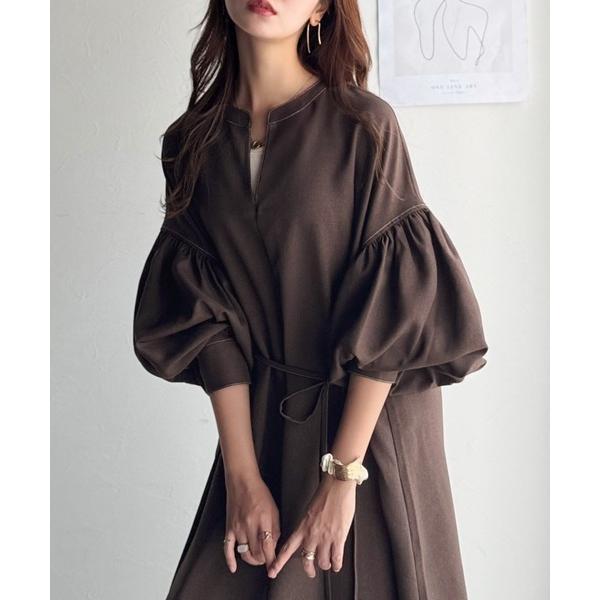 『タイムセール実施中』ZOZO問い合わせ番号:95911278ショップ:Classical Elf，クラシカルエルフブランド:classicalelf，クラシカルエルフ商品名:ぽわんとあざとく。ウエストリボン使い配色ステッチキーネックワンピ...