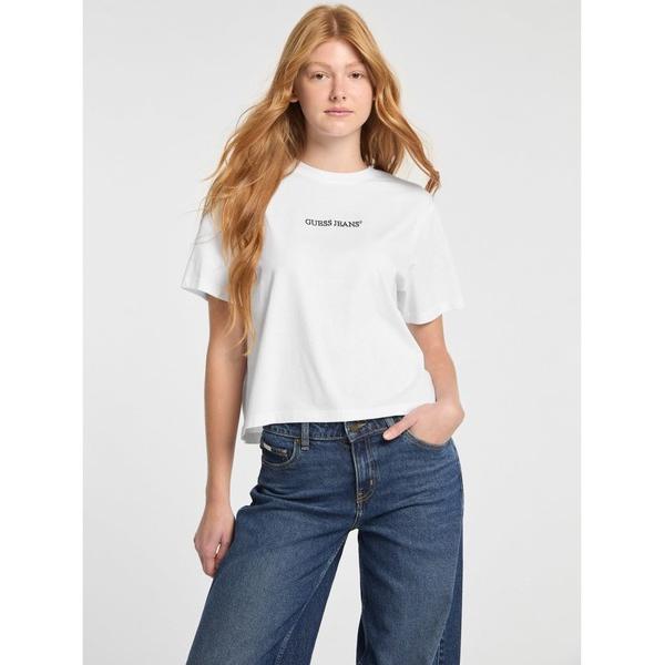 『タイムセール実施中』ZOZO問い合わせ番号:95944206ショップ:GUESS，ゲスブランド:GUESS JEANS，ゲスジーンズ，Guess，ゲス商品名:GUESS JEANS Ss Cn Boxy Embro Logo Tee ロゴ...