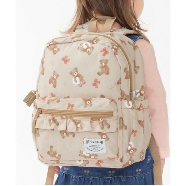 『タイムセール実施中』ZOZO問い合わせ番号:95945902ショップ:こどもの森e-shop，コドモノモリイーショップブランド:Kids Foret，キッズフォーレ商品名:くま・働く車総柄リュックカテゴリ:バッグ>バックパック/リュ...