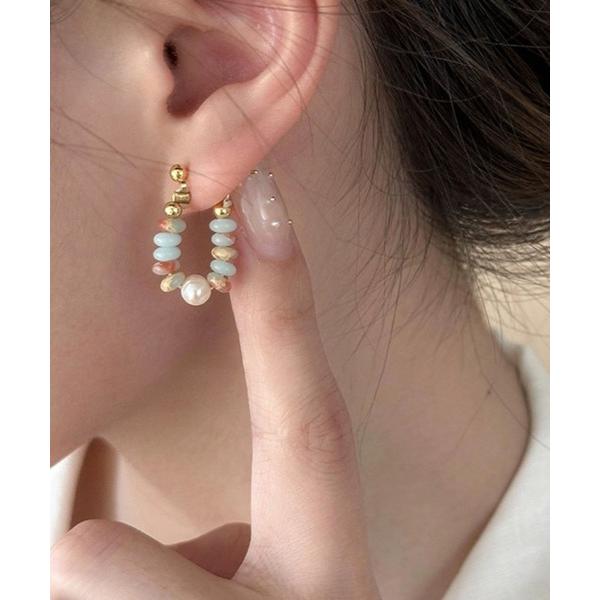 ※このアイテムは返品・交換対象外商品です。ZOZO問い合わせ番号:96007225ショップ:Newport，ニューポートブランド:yu-ka，ユーカ，Newport，ニューポート商品名:YU-KA:ナチュラルストーンフープピアス natur...