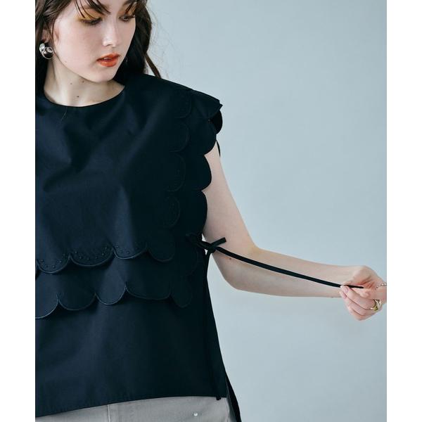 ZOZO問い合わせ番号:96038815ショップ:Rose Tiara，ローズティアラブランド:Audie a Muses，オーディアミューズ商品名:スカラップ刺繍ダブルカラーブラウスカテゴリ:トップス>シャツ/ブラウスブランド品番:...