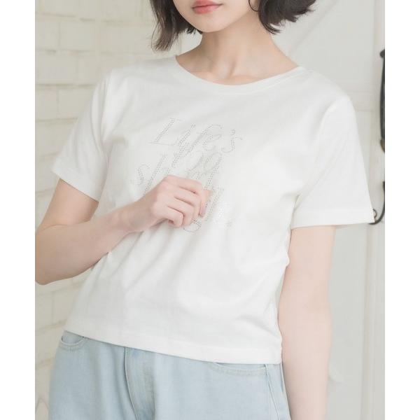 『セール実施中』ZOZO問い合わせ番号:96070502ショップ:RETRO GIRL，レトロガールブランド:ems excite，エムズエキサイト商品名:ラインストーンロゴTEEカテゴリ:トップス>Tシャツ/カットソーブランド品番:...