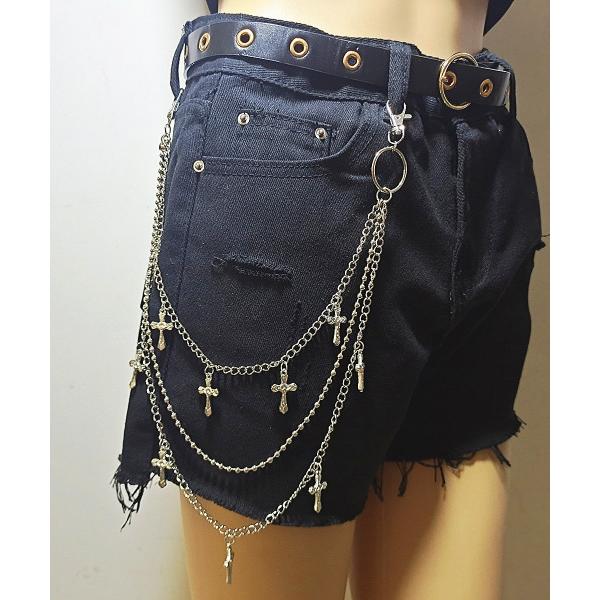 『タイムセール実施中』ZOZO問い合わせ番号:96071857ショップ:SILVER BULLET，シルバーバレットブランド:SILVER BULLET，シルバーバレット商品名:『SBLTR』ユニセックス クロス3連デザインチェーンウォレッ...