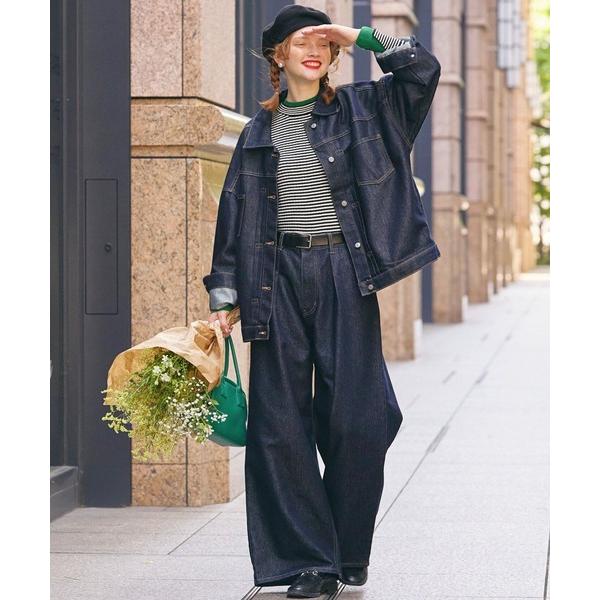『タイムセール実施中』ZOZO問い合わせ番号:96072452ショップ:BONLECILL，ボンルシールブランド:BONLECILL，ボンルシール商品名:【デニムジャケットとセットアップ対応】パリジェンヌセミワイドタックデニムパンツカテゴリ...