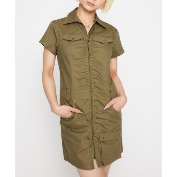 『セール実施中』ZOZO問い合わせ番号:96103898ショップ:LAGUA GEM，ラグア ジェムブランド:LAGUA GEM，ラグアジェム商品名:FRONT ZIP MILITARY ワンピースカテゴリ:ワンピース/ドレス>シャツ...