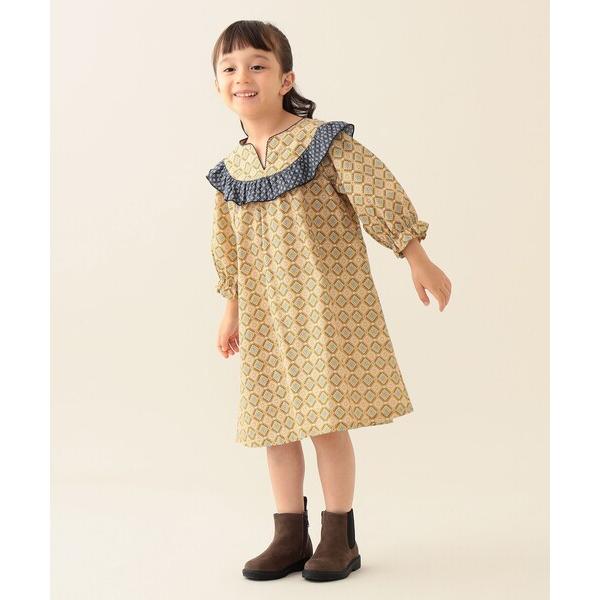 『セール実施中』ZOZO問い合わせ番号:96104319ショップ:BEAMS HEART，ビームスハートブランド:BEAMS mini，ビームスミニ商品名:総柄 フリル ワンピース 2025FW（90〜140cm）カテゴリ:ワンピース/ドレ...