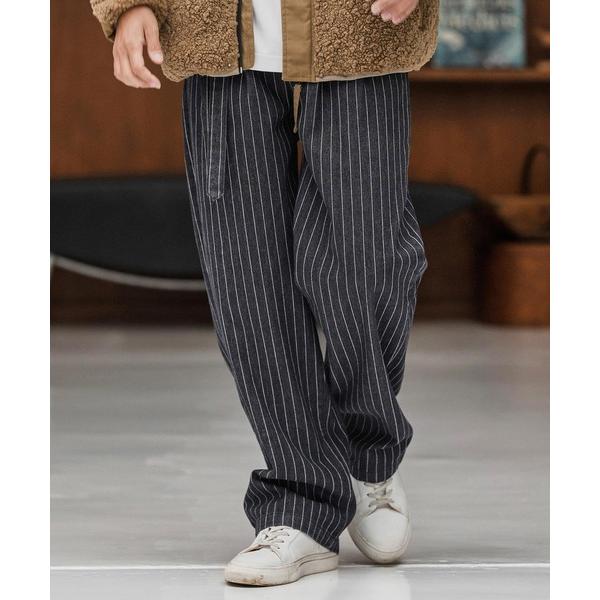 ZOZO問い合わせ番号:96104561ショップ:CAMBIO，カンビオブランド:CAMBIO，カンビオ商品名:mp13866-Stripe Denim Two Tuck Wide Belted Pants ストライプデニムパンツカテゴリ:...