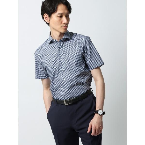 『セール実施中』ZOZO問い合わせ番号:96104718ショップ:SUIT SQUARE，スーツスクエアブランド:SUIT SQUARE，スーツスクエア商品名:半袖ワイシャツ ノンアイロンストレッチ COOL MAX ホリゾンタルカラー ド...