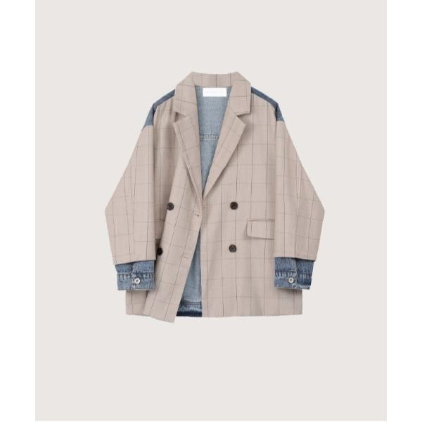 ZOZO問い合わせ番号:96119985ショップ:P L U M STORE，プラム ストアブランド:LA POMME petit，ラポミ・プチ商品名:Denim Patchwork Jacketカテゴリ:ジャケット/アウター>テーラ...
