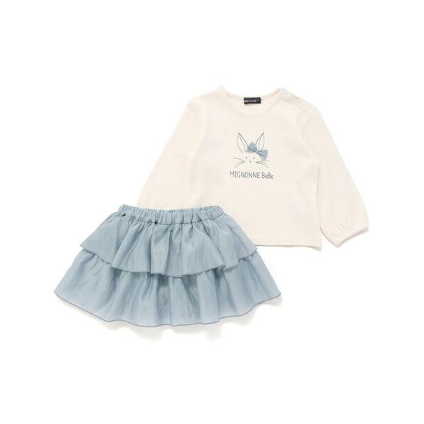 『タイムセール実施中』※このアイテムは返品・交換対象外商品です。ZOZO問い合わせ番号:96137511ショップ:BEBE ONLINE STORE，ベベ オンラインストアブランド:BeBe，ベベ商品名:Lapinプリント長袖Tシャツ+イン...