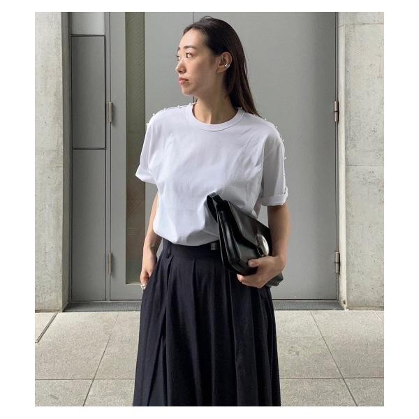 『セール実施中』ZOZO問い合わせ番号:96138393ショップ:LE CIEL BLEU，ルシェルブルーブランド:LE CIEL BLEU，ルシェルブルー商品名:ボクシーTシャツwパールエンベリッシュメント / Boxy T-shirt ...