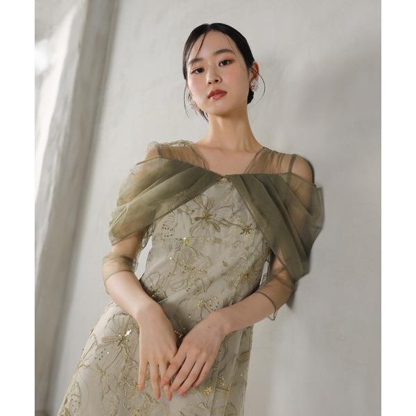 ZOZO問い合わせ番号:96139790ショップ:Kana，カナブランド:Kana，カナ商品名:チュールドレープ スパンコール 花刺繍 ドレス 結婚式 パーティードレス オケージョンドレス お呼ばれワンピースカテゴリ:ワンピース/ドレス&g...