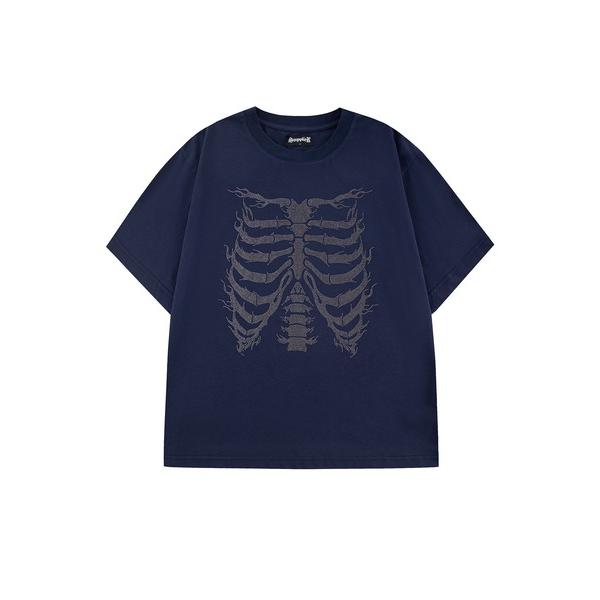 ZOZO問い合わせ番号:96139953ショップ:SUPPLIER，サプライヤーブランド:SUPPLIER，サプライヤー商品名:ティーシャツ｜Rhinestone Fire Bones Tee｜SUPPLIERカテゴリ:トップス>Tシ...