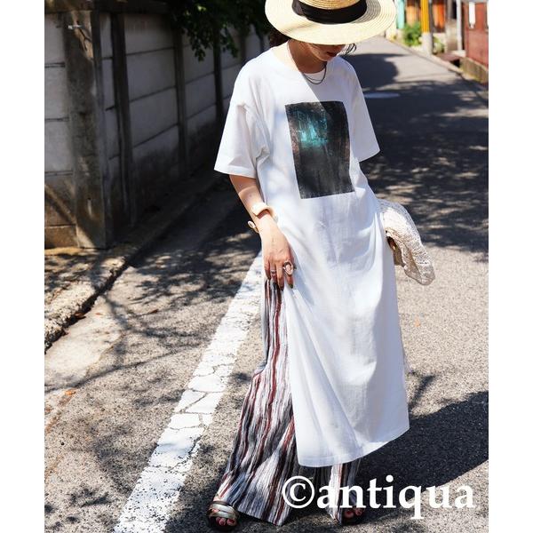 『タイムセール実施中』ZOZO問い合わせ番号:96140511ショップ:antiqua，アンティカブランド:antiqua，アンティカ商品名:かすれフォトデザインスリットワンピースカテゴリ:ワンピース/ドレス>ワンピースブランド品番:...