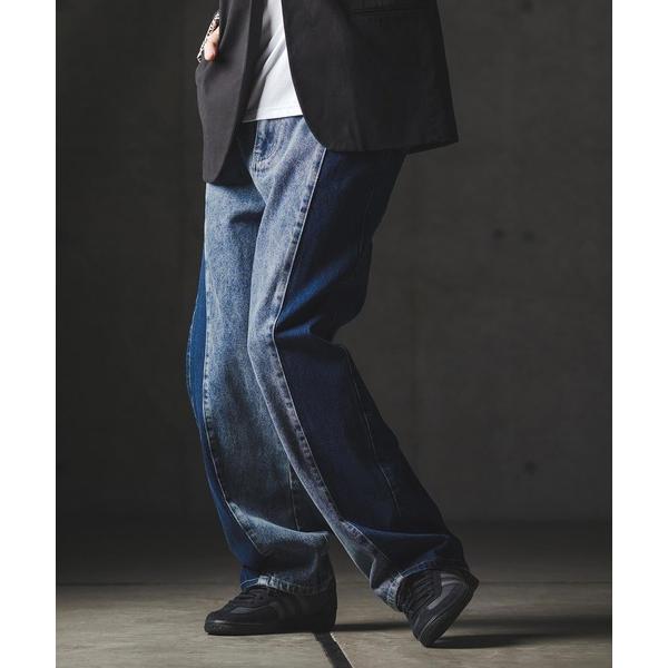 ZOZO問い合わせ番号:96172222ショップ:CMB by CAMBIO，シーエムビー バイ カンビオブランド:GLIMCLAP，グリムクラップ商品名:mp13874-Denim wide-leg trousers-Reconstruc...