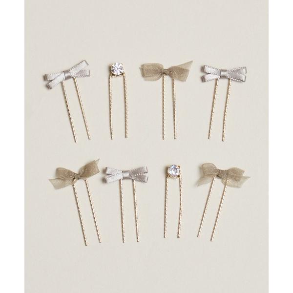 ZOZO問い合わせ番号:96236344ショップ:COMMON WARE，コモンウェアブランド:Zoule，ゾーラ商品名:Zoule ゾーラ：rudans　リボン　ヘアピン　セットUピンカテゴリ:ヘアアクセサリー>ヘアピンブランド品番...