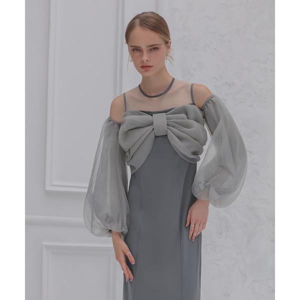 『セール実施中』ZOZO問い合わせ番号:96266973ショップ:Leja，レジャブランド:Leja，レジャ商品名:【LEJA】フロントリボンチュールIラインワンピースドレス2点セット美脚効果結婚式 パーティードレス 成人式 二次会 同窓会...