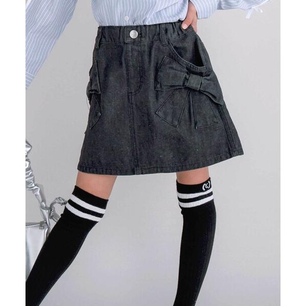 『タイムセール実施中』ZOZO問い合わせ番号:96299845ショップ:BEBE ONLINE STORE，ベベ オンラインストアブランド:nexchic，ネクシック商品名:ビッグリボンデニムスカート(110~150cm)カテゴリ:スカート...