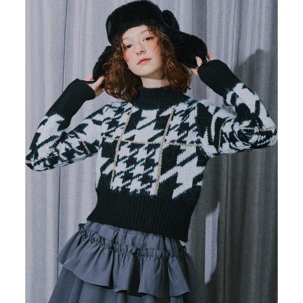 『タイムセール実施中』ZOZO問い合わせ番号:96300359ショップ:19 roots studio，ナインティーン ルーツ スタジオブランド:VIOLETTA，ヴィオレッタ商品名:千鳥柄ハイネックニットカテゴリ:トップス>ニット/...