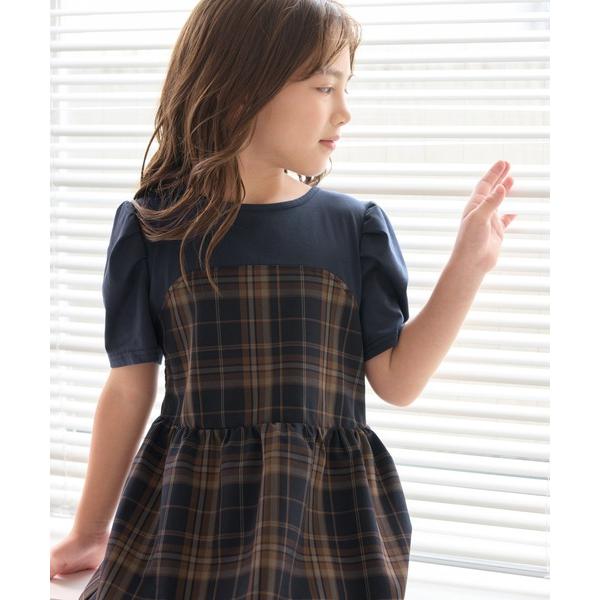 『タイムセール実施中』ZOZO問い合わせ番号:96300888ショップ:ROPE' PICNIC，ロぺピクニックブランド:ROPE' PICNIC，ロペピクニック商品名:【KIDS/キッズ】ドッキングチェックワンピース/リンクコーデカテゴリ...