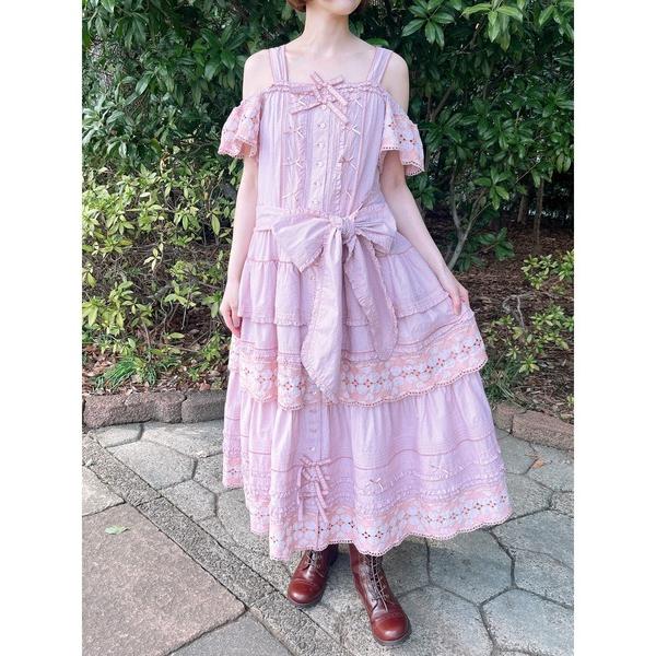 ZOZO問い合わせ番号:96303510ショップ:PINK HOUSE，ピンクハウスブランド:PINK HOUSE，ピンクハウス商品名:チェリーレース使いギンガムチェックサンドレスカテゴリ:ワンピース/ドレス>ワンピースブランド品番:...