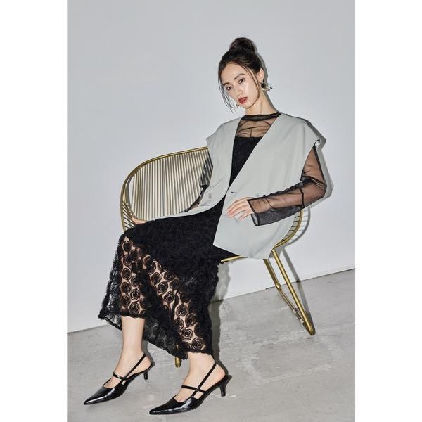 ZOZO問い合わせ番号:96334745ショップ:bflat，ビーフラットブランド:niana，ニアナ，et.UNiVER，エトユニベール商品名:ローズレースペンシルドレス 3点セット ベスト キャミワンピース シアー トップス 結婚式 成...