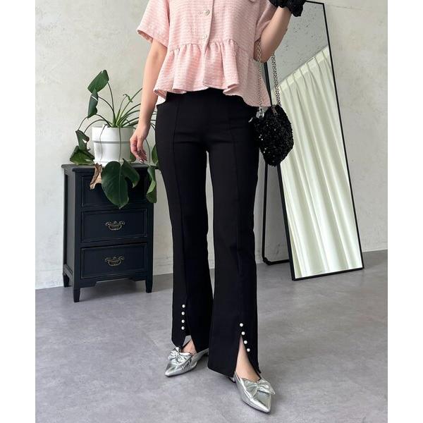 『タイムセール実施中』ZOZO問い合わせ番号:96334802ショップ:prose verse，プロズヴェールブランド:prose verse，プロズヴェール商品名:【-3kg見え！】パール付フロントスリットスーパーストレッチパンツカテゴリ...