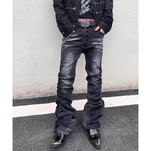 『セール実施中』ZOZO問い合わせ番号:96337813ショップ:DIAVEL，ディアベルブランド:FreeZone，フリーゾーン，DIAVEL，ディアベル商品名:Y2Kギャザー フレアシルエットヴィンテージデニムカテゴリ:パンツ>デ...