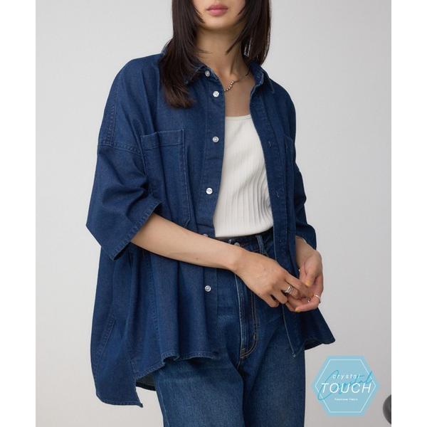 『セール実施中』ZOZO問い合わせ番号:96369484ショップ:AZUL BY MOUSSY，アズールバイマウジーブランド:AZUL BY MOUSSY，アズールバイマウジー商品名:C/T冷感デニムドルマンシャツカテゴリ:トップス>...