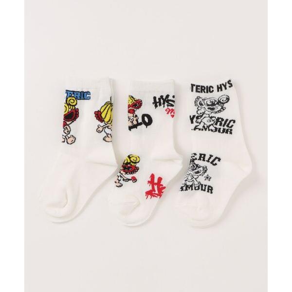 ※このアイテムは返品・交換対象外商品です。ZOZO問い合わせ番号:96370273ショップ:HYSTERIC MINI，ヒステリックミニブランド:HYSTERIC MINI，ヒステリックミニ商品名:TAGGING MINI 3P ソックスカ...