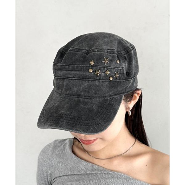 『セール実施中』ZOZO問い合わせ番号:96370376ショップ:Outfitter lab，アウトフィッターラボブランド:Bamm，バム商品名:スタッズワークキャップカテゴリ:帽子>キャップブランド品番:BA5256008素材:コッ...