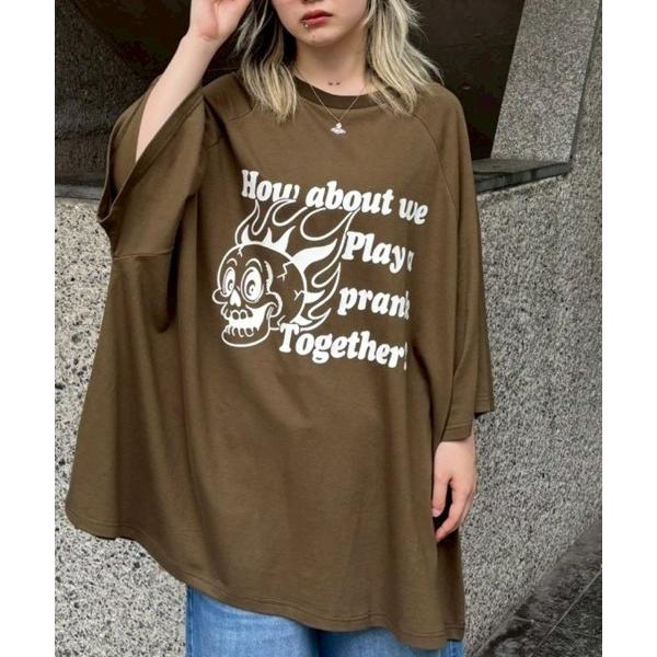 『セール実施中』ZOZO問い合わせ番号:96371267ショップ:Candy Stripper，キャンディストリッパーブランド:Candy Stripper，キャンディストリッパー商品名:FIRE SKULL OVER SIZE RAGLA...