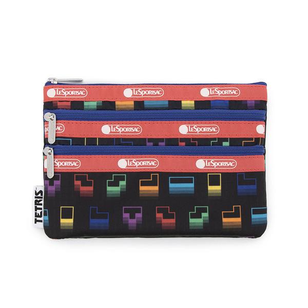 ZOZO問い合わせ番号:96402550ショップ:LeSportsac，レスポートサックブランド:LeSportsac，レスポートサック商品名:3ZIP COSMETIC テトリスフォーリングブロックス/ピンクカテゴリ:財布/小物>ポ...