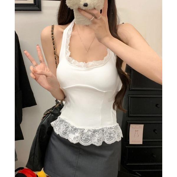 『タイムセール実施中』ZOZO問い合わせ番号:96404675ショップ:Ada.，エイダブランド:Miniministore，ミニミニストア商品名:裾フリルレースホルターネックタンクトップカテゴリ:トップス>タンクトップブランド品番:...