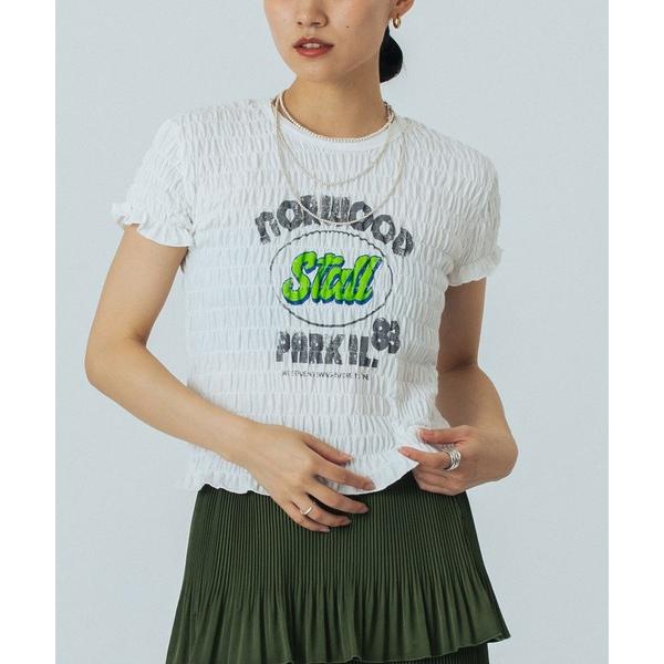 『セール実施中』ZOZO問い合わせ番号:96435786ショップ:ROSE BUD，ローズバッドブランド:ROSE BUD，ローズバッド商品名:SHIRRING LOGO S/S TEEカテゴリ:トップス>Tシャツ/カットソーブランド...