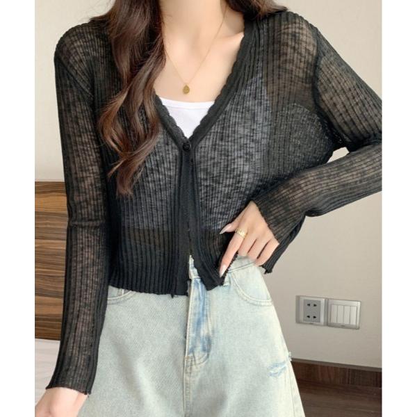 『タイムセール実施中』ZOZO問い合わせ番号:96497235ショップ:Ada.，エイダブランド:kirakiraShop，キラキラショップ商品名:【春の羽織りに】【着回し万能】着回し力バツグン！Vネック シアー カーディガンカテゴリ:トッ...