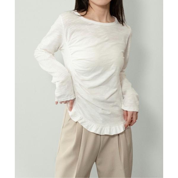 ZOZO問い合わせ番号:96498264ショップ:by muni:r，バイ ムニールブランド:on:nue，オンニュ商品名:【on:nue】[お気に入り登録数6，000突破！][着用動画あり！] ギャザーフリルヘムトップスカテゴリ:トップス...