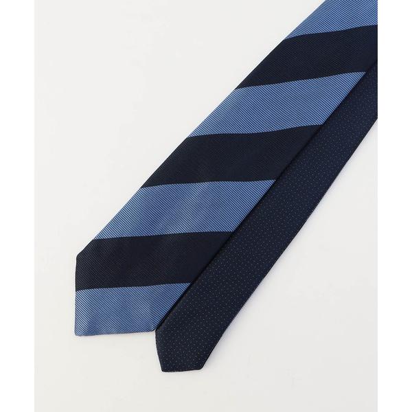 『タイムセール実施中』ZOZO問い合わせ番号:96498952ショップ:NICOLE，ニコルブランド:MONSIEUR NICOLE，ムッシュニコル商品名:ワイドストライプ/ピンドット リバーシブルネクタイカテゴリ:フォーマルスーツ/小物&...