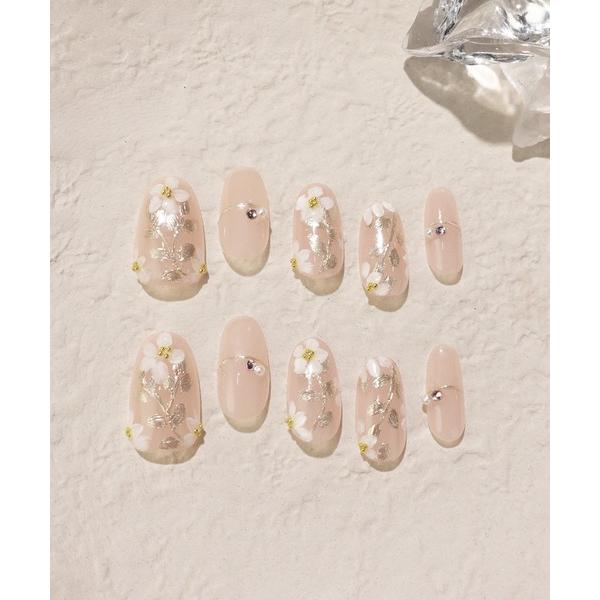 ※このアイテムは返品・交換対象外商品です。コスメ商品ZOZO問い合わせ番号:96531702ショップ:Anail，エーネイルブランド:Anail，エーネイル商品名:3D水光ネイルペールピンクフラワーアートシルバーラインストーンオーバルネイル...