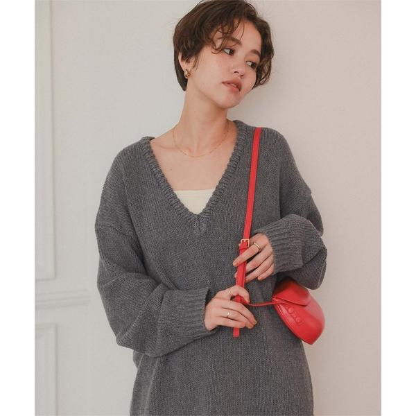 『タイムセール実施中』ZOZO問い合わせ番号:96532097ショップ:titivate，ティティベイトブランド:titivate，ティティベイト商品名:ルーズ深Vネックニットプルオーバーカテゴリ:トップス>ニット/セーターブランド品...