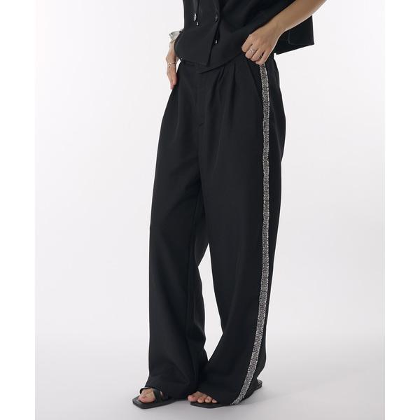 『セール実施中』ZOZO問い合わせ番号:96564330ショップ:MUHET，ミュエータブランド:MUHET，ミュエータ商品名:【set up可能】side glitter line slacks / サイドグリッターラインスラックスパンツ...