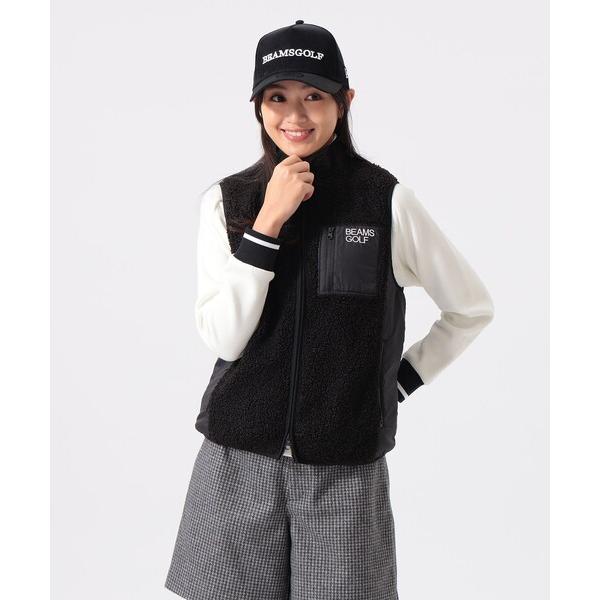 ZOZO問い合わせ番号:96564665ショップ:BEAMS GOLF，ビームスゴルフブランド:BEAMS GOLF，ビームスゴルフ商品名:ORANGE LABEL / 切り替え フェイクファー ボアベストカテゴリ:トップス>ベストブ...