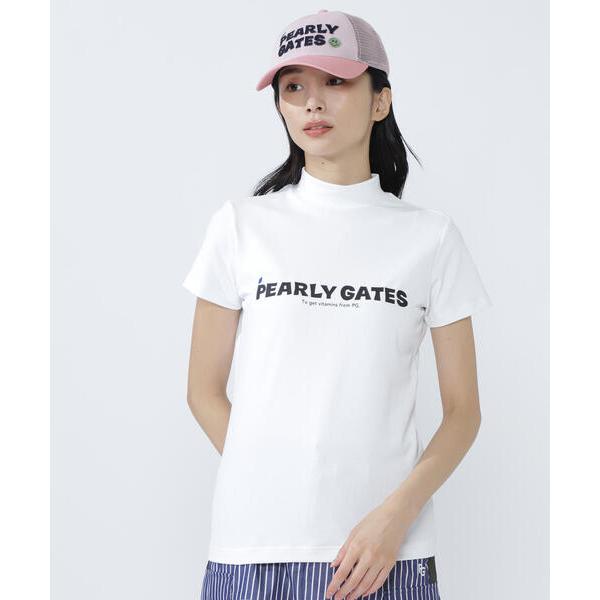 ZOZO問い合わせ番号:96564799ショップ:the HOUSE，ザハウスブランド:PEARLY GATES，パーリーゲイツ商品名:【PEARLY GATES】ベア疑似メッシュ半袖モックネックカットソーカテゴリ:トップス>Tシャツ...