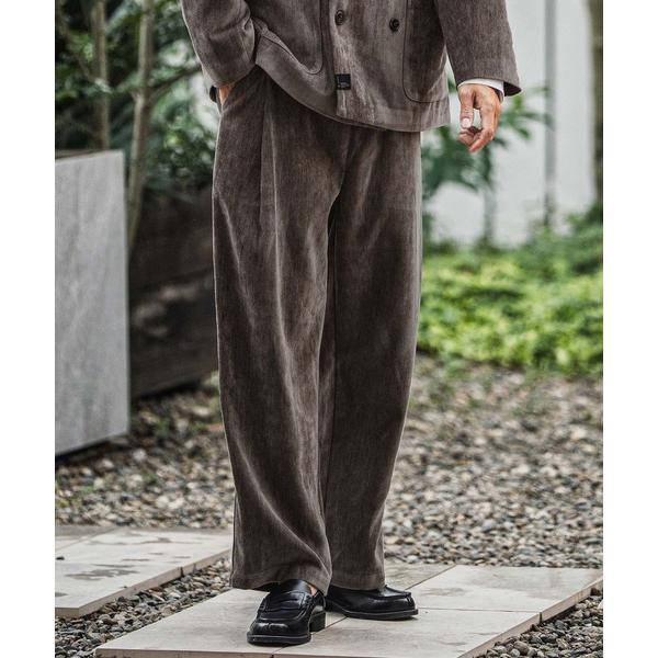 ZOZO問い合わせ番号:96565195ショップ:CAMBIO，カンビオブランド:CAMBIO，カンビオ商品名:mp13927-chenille Fabric Two Tuck Pants ツータックパンツカテゴリ:パンツ>その他パン...