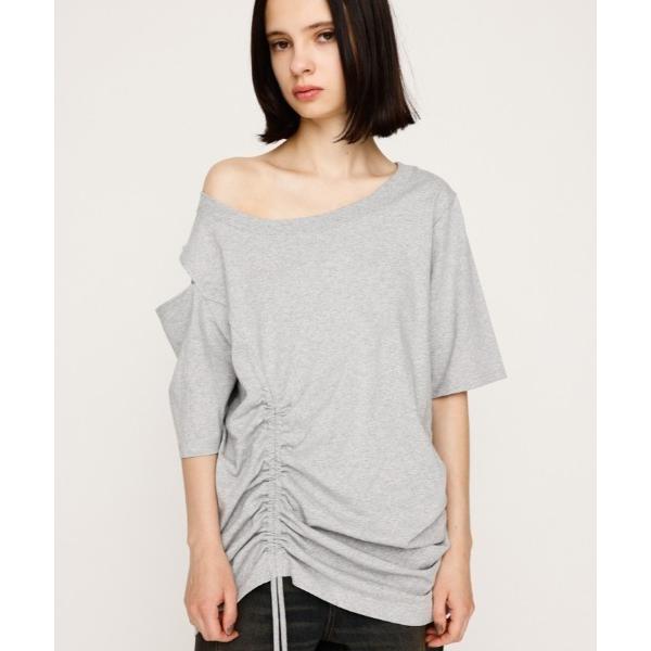 『セール実施中』ZOZO問い合わせ番号:96566401ショップ:SLY，スライブランド:SLY，スライ商品名:ONE SHOULDER SHIRRING TOPS ワンショルダー シャーリング トップス 半袖 夏服カテゴリ:トップス&gt...