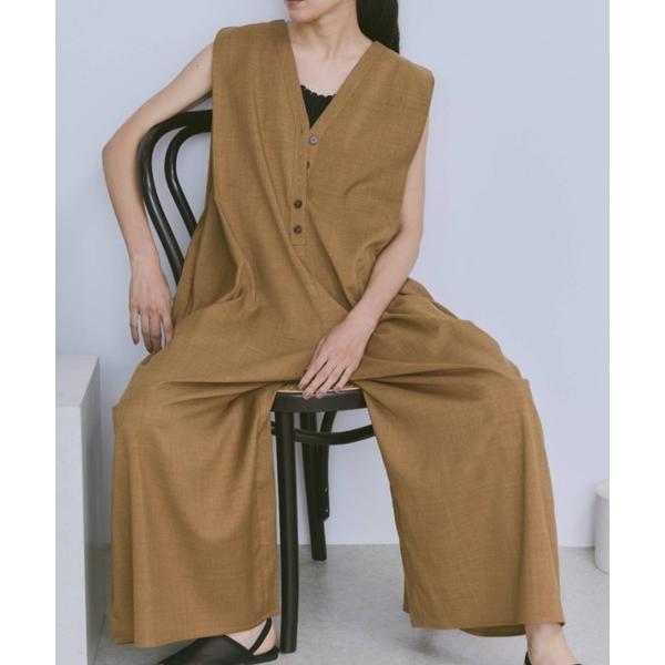 ZOZO問い合わせ番号:96567004ショップ:YARD PLUS/AUNT MARIE'S，ヤードプリュス/アントマリーズブランド:Libra Cue，リブラ キュー商品名:Vネックオールインワンカテゴリ:オールインワン・サロペット&g...