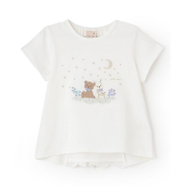 『セール実施中』ZOZO問い合わせ番号:96597986ショップ:petit main，プティマインブランド:petit main，プティマイン商品名:星空のpupu＆tete半袖Tシャツカテゴリ:トップス>Tシャツ/カットソーブラン...