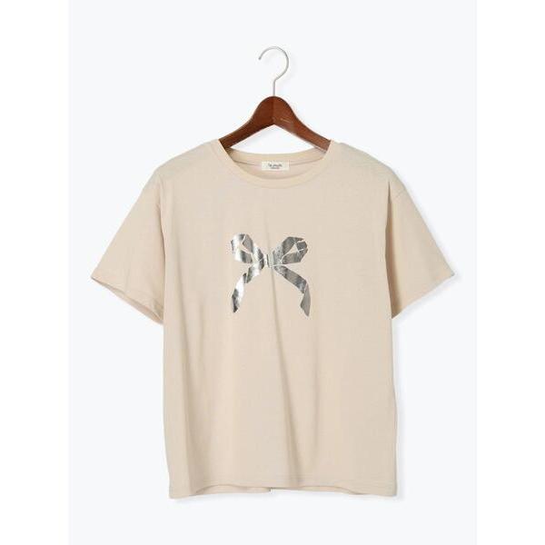 『セール実施中』ZOZO問い合わせ番号:96598405ショップ:Te chichi，テチチブランド:Te chichi TERRASSE，テチチテラス商品名:【接触冷感】箔リボンモチーフTシャツカテゴリ:トップス>Tシャツ/カットソ...